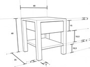 Noční stolek Lonzo z masivního dřeva Dub