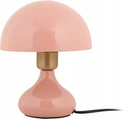Stolní lampa Binc ve tvaru hřibu, Ø 17,5 cm, růžová