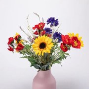 Kytice SLUNEČNICE, VLČÍ MÁK, CHRPA, ANEMONKA 65 cm