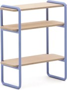 Světle modrá/v přírodní barvě závěsná dětská knihovna v dekoru jasanu 60x70x28 cm Tinn – Kave Home