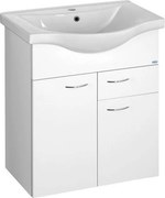 Aqualine Aqualine, KERAMIA FRESH umyvadlová skříňka, 1 zásuvka, 60,6x74x33,7cm, bílá, 50064A