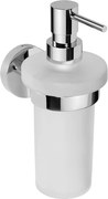Sapho Sapho, X-ROUND závěsný dávkovač tekutého mýdla 230ml, mléčné sklo, chrom, XR101