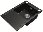 Gamma Design 7050, 1-komorový granitový dřez 700x480x205 mm, černá, GMA-ZLE000129