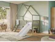 Legno Dětská postel ve tvaru domku se skluzavkou Angel 80x180 olivová Rozměr (cm): 80x180