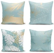 Sada 4 povlaků na polštáře Minimalist Cushion Covers Lagoon, 55 x 55 cm