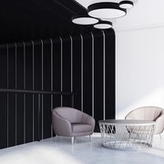 Koupelnové stropní svítidlo se senzorem CLEO 2xE27/24W/230V pr. 30 cm černá IP54