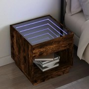 Noční stolek s Infinity LED kouřový dub 50 x 50 x 50 cm