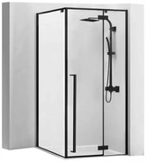 Čtvercový sprchový kout REA FARGO 90x90 cm, černý matný/transparent - bez vaničky
