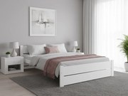 Postel IKAROS DOUBLE 140 x 200 cm, bílá Rošt: S lamelovým roštem, Matrace: Matrace Coco Maxi 20 cm