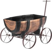 Květináč Woodeff whiskey barel wagoon 41,5x29x19 cm, efekt dřeva