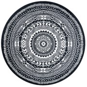 Dywany Łuszczów, Kusový koberec Napkin black kruh, 100x100 (průměr) kruh, černobílá, chodba / předsíň