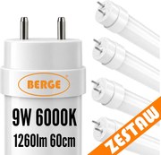 4x LED trubice 60cm T8 9W 1260lm 6000K G13 - studená bílá