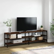 TV skříňka hnědý dub 180 x 30 x 50 cm kompozitní dřevo a kov