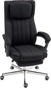 Ergonomická kancelářská židle Vinsetto, nastavitelná výška, sklopné opěradlo, opěrky na ruce, opěrka na nohy a hlavu, otočná kancelářská židle s koleč