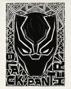 Komar Plakát Marvel Black Panther Lino-Cut Helmet 40 x 50 cm