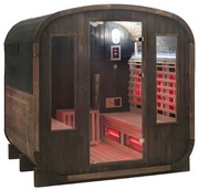 BPS-koupelny Zahradní kombinovaná sudová sauna 2v1 - Infrasauna + finská sauna 180x200, 4-6 osob
