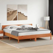 Postel bez matrace voskově hnědá 200 x 200 cm masivní borovice 3216211