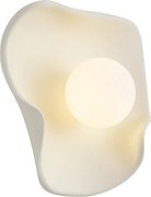 Nástěnná lampa Japandi krémová s bílým sklem - Parel