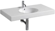 Geberit Preciosa II - Umyvadlo s odkládací plochou, 90x50x17 cm, s přepadem, otvor pro baterii, bílá 123290000
