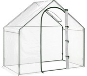 Skleník na zahradu Outsunny PVC, balkonový skleník, zesílená plachta, ocelová konstrukce, rolovací zipová vrata, pro zeleninu a rostliny, vnitřní i ve