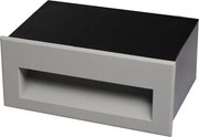 KHL K60100.01.WR.GY-GY.ST.8.30 Zápustné venkovní nástěnné svítidlo MAILBOx šedé LED 3,8W 3000K 137x87mm hranaté - KOHL-Lighting (starý kód: KHL K52100.GY)