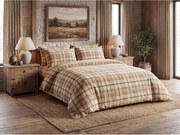 Mikroplyšové povlečení PLAID krémové Rozměr povlečení: 2 ks 70 x 90 cm | 200 x 220 cm