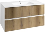 Aqualine Aqualine, PANEDA STRIP umyvadlová skříňka 99,5x55x45,2cm, dub emporio, PN310