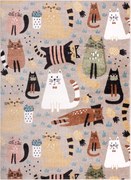 80x150 Dětský kusový koberec Fun Kittens Cats beige