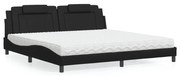 Postel Viana s matrací černá 200 x 200 cm umělá kůže 3208817