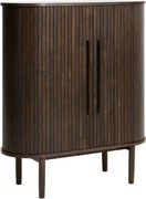 Skříňka v dekoru dubu s posuvnými dveřmi v tmavě přírodní barvě 100x118x40 cm Meta – Unique Furniture