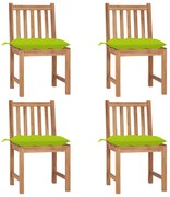 Zahradní židle 4 ks s poduškami masivní teak 3073114