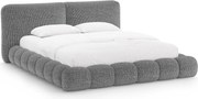 Tmavě šedá čalouněná dvoulůžková postel s úložným prostorem s roštem 180x200 cm Solange – Micadoni