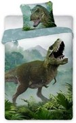Faro Bavlněné povlečení 140x200 Dinosaurus t rex 002 zelený povlak na polštář 70x90