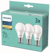 LED žárovky E27 Philips A60 10W (75W) teplá bílá (2700K) 3ks