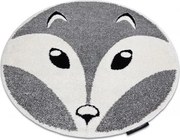 Kulatý dětský koberec JOY Fox Liška, Strukturální, dvě vrstvy rouna,