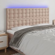 Čelo postele s LED cappuccino 200x5x118/128 cm umělá kůže