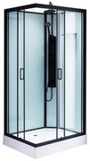 BPS-koupelny Hydromasážní box HYD-AL120 levý, 120x80 cm, černá/transparent
