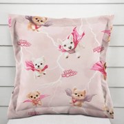 Biante Dětský bavlněný povlak na polštář s lemem Sandra SA-650 Psí superhrdinové na starorůžovém 30 x 50 cm