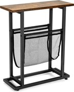 Costway Industrial odkládací stolek 2patrový úzký hnědá + – 48 × 18 × 54,5 cm