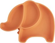 Oranžový silikonový dětský talíř 18x23 cm Elephant – Orion