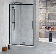 Polysan Altis Line - Sprchové dveře dvoudílné Black, 147-151 cm, matná černá/čiré sklo AL4212B