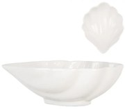 Bílá porcelánová miska ve tvaru mušle – 12x10x4 cm