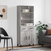 Skříň highboard šedá sonoma 69,5 x 34 x 180 cm kompozitní dřevo