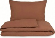 Kvalitex Mušelínové povlečení hnědé 1x 140/220, 1x 70/90cm