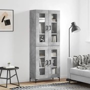Skříň highboard betonově šedá 69,5x34x180 cm kompozitní dřevo