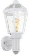 Eglo 79288 - Venk. nástěnná lampa se senzorem MONSELICE 1xE27/28W/230V IP44 bílá