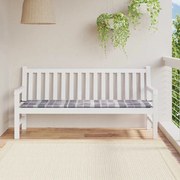 Poduška na zahradní lavici šedá károvaná 180x50x3 cm oxford 314097