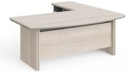 Rohové pracovní místo Manager LUX 200 x 205 cm, levé, akát světlý / šedá