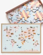 Dětské puzzle World Map Animal 42 dílků ViSSEVASSE
