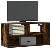 TV skříňka kouřový dub 80 x 31 x 39,5 cm kompozitní dřevo a kov